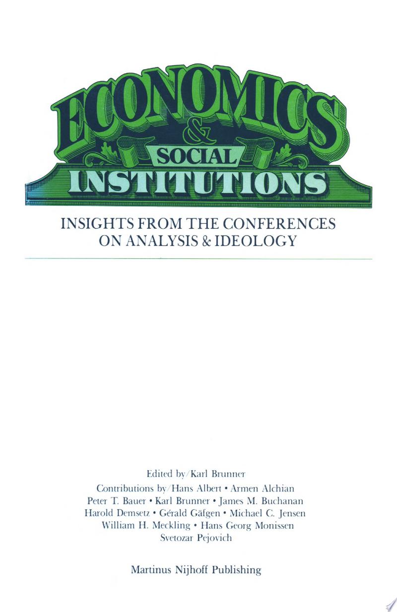 Economics Social Institutions | Exploring Economics